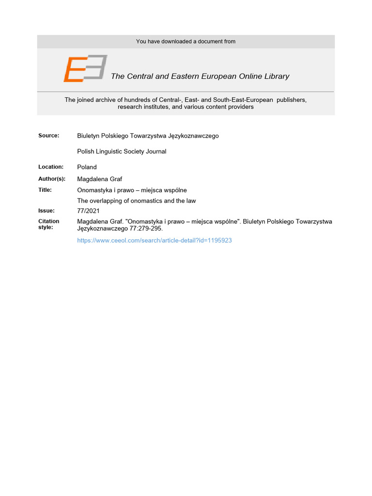 The-Overlapping-Of-Onomastics-And-The-Law - Content File PDF | PDF