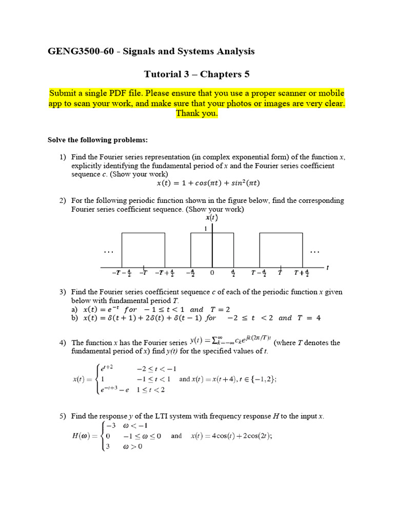 Fourier Series Analysis Tutorial 3 | PDF
