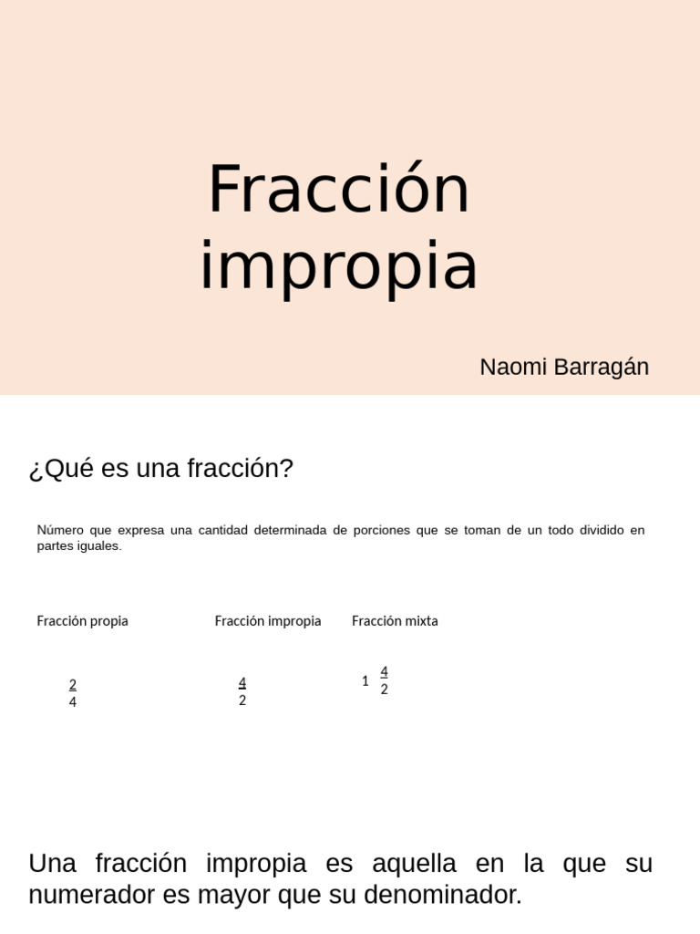 Fracciones Impropias: Definición y Ejemplos | PDF | Objetos matemáticos ...