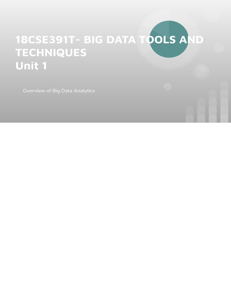 Unit 1 Big Data | PDF | Apache Hadoop | Cloud Computing