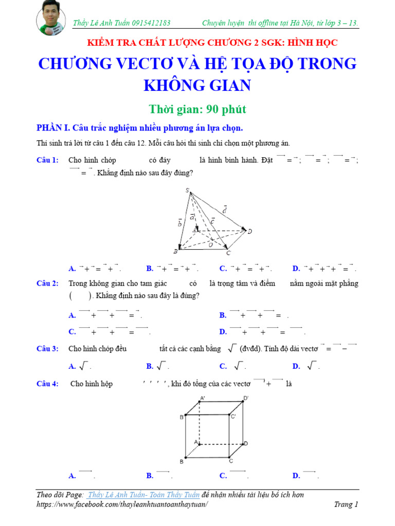 chôt ĐỀ BÀI kiểm tra chương 1-hình học | PDF