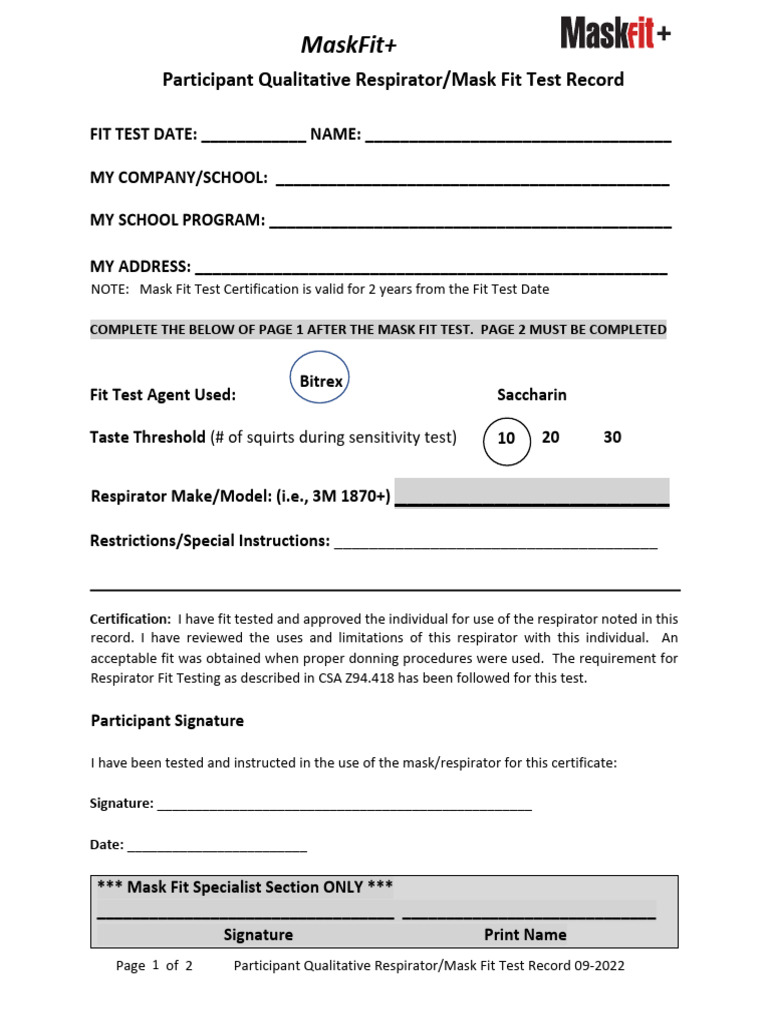 MFQLFT Participant Record 09 2022 | PDF | Clinical Medicine