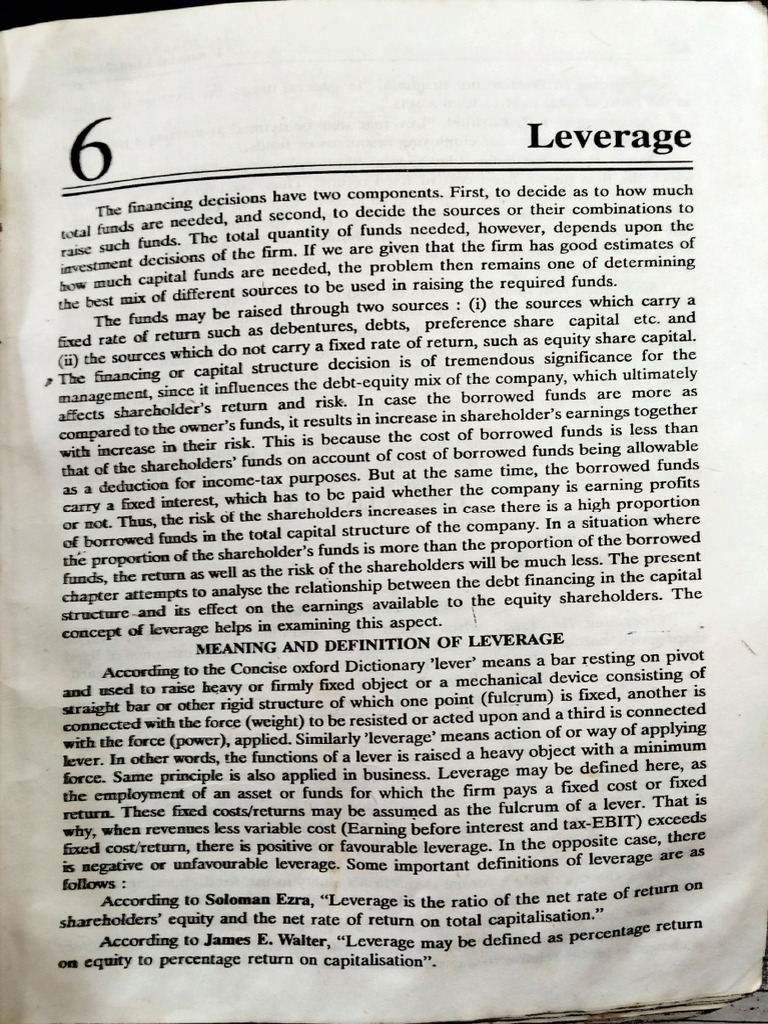 Leverage Pdf Leverage Finance Financial Economics