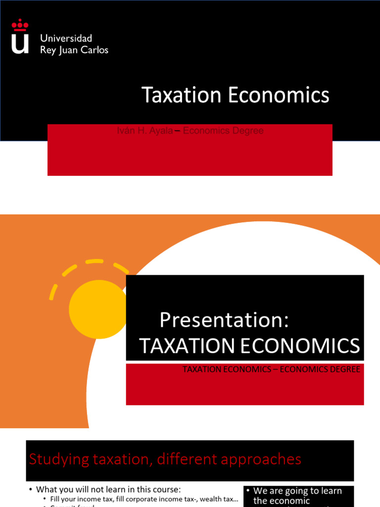 Taxation Economics 2024-2025 1st Part 15092024 | PDF | Taxes | Economics