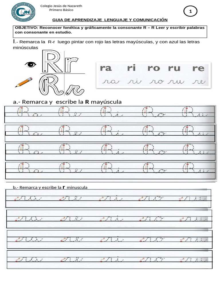 Aprendizaje de la consonante R-r | PDF | Lingüística | Ortografía