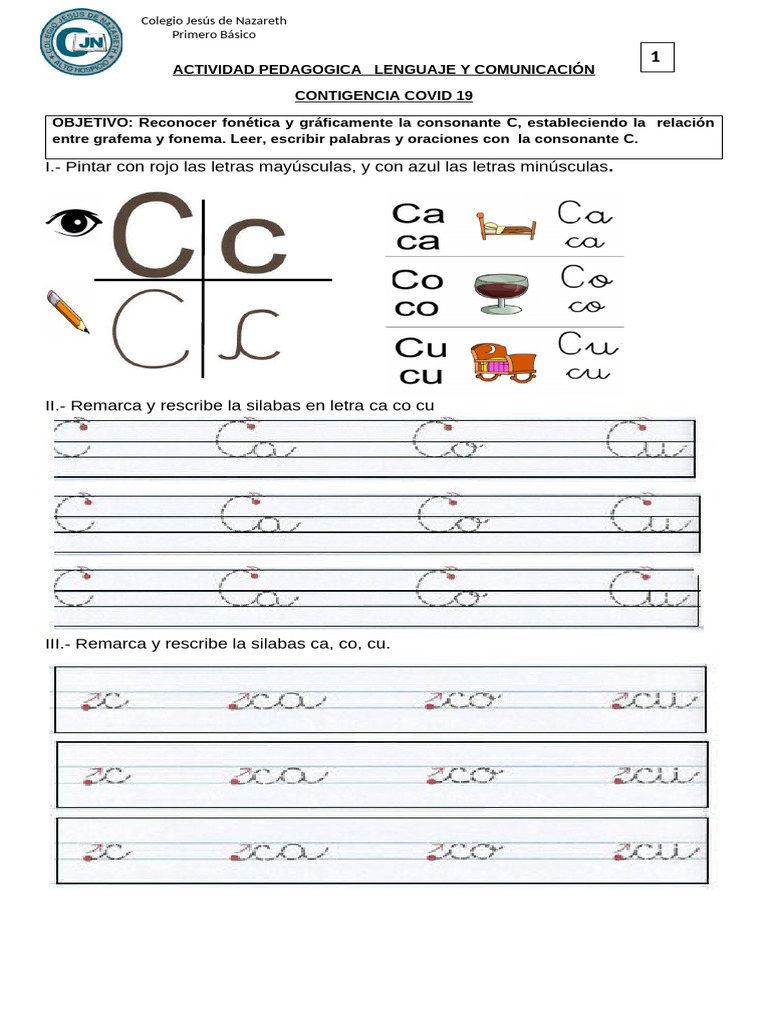 Letra Ca Co Cu | PDF | Escritura | Lingüística