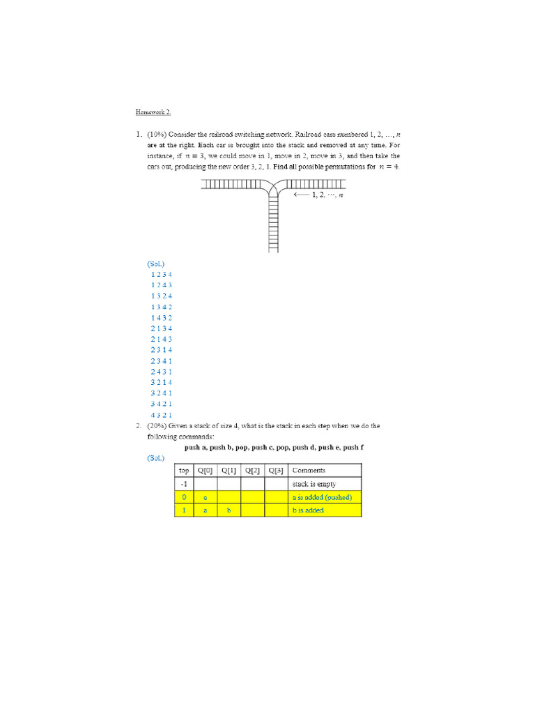 Data Structures HW 2 | PDF