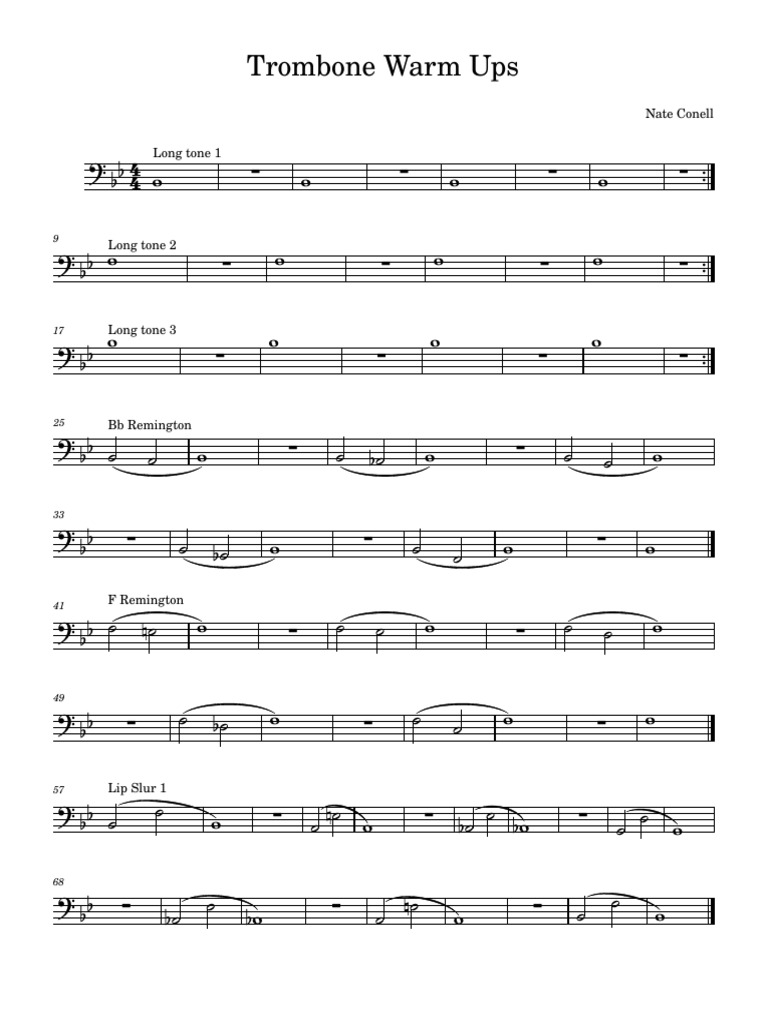 Trombone Warm Ups | PDF
