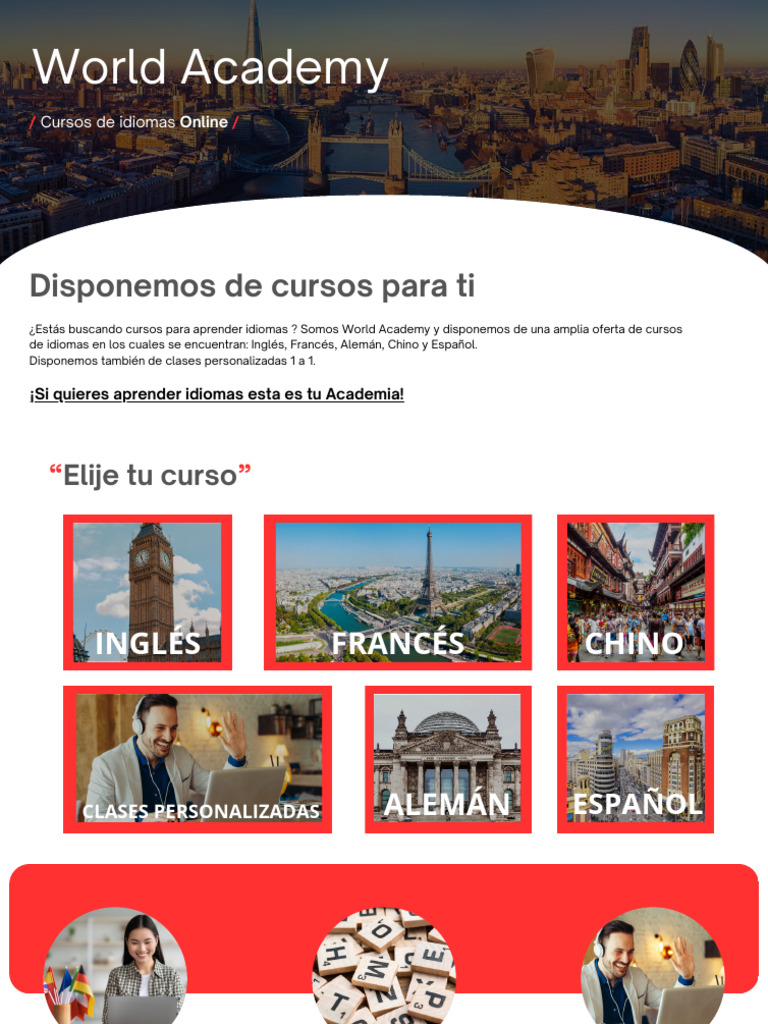 Cursos de Idiomas Online en World Academy | PDF | Enseñando | Lengua ...