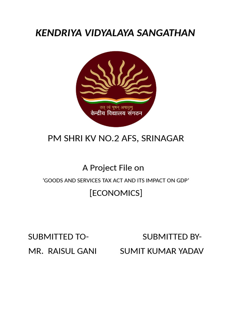 GST Impact on GDP: KV No.2 Project | PDF