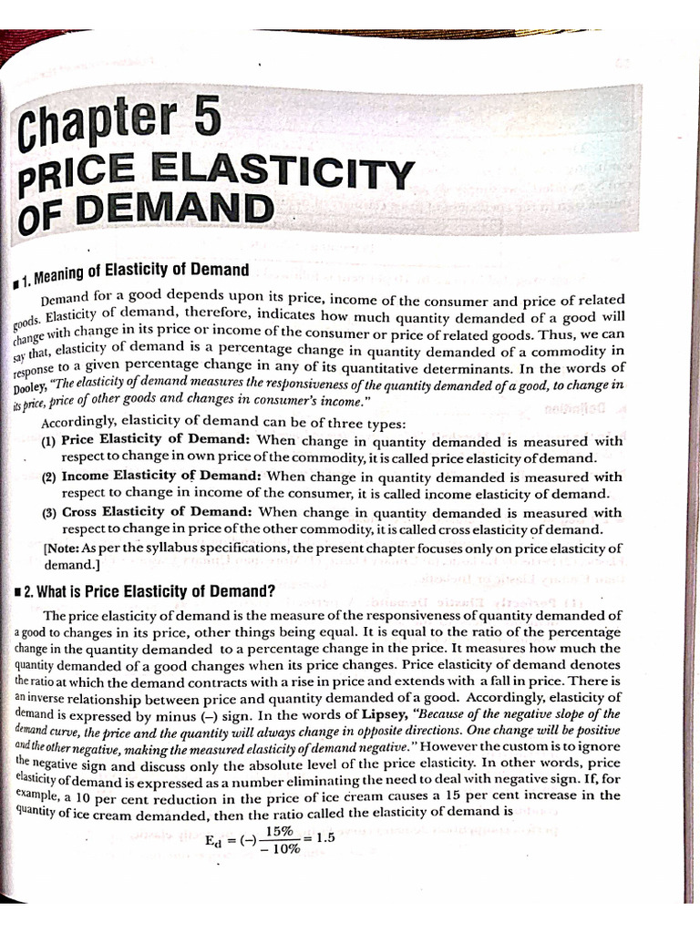 Price Elasticity of Demand | PDF