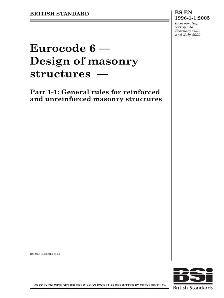 Eurocode 6: Design of Masonry Structures | PDF | Regulation ...