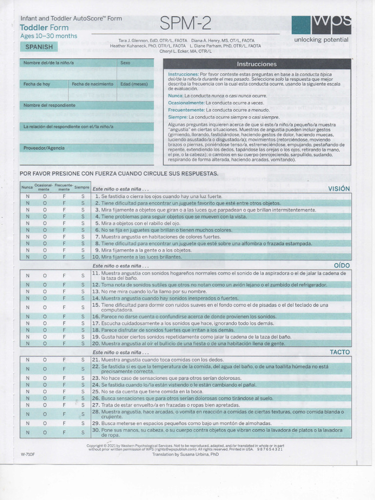 SPM 2 10-30 Meses | PDF