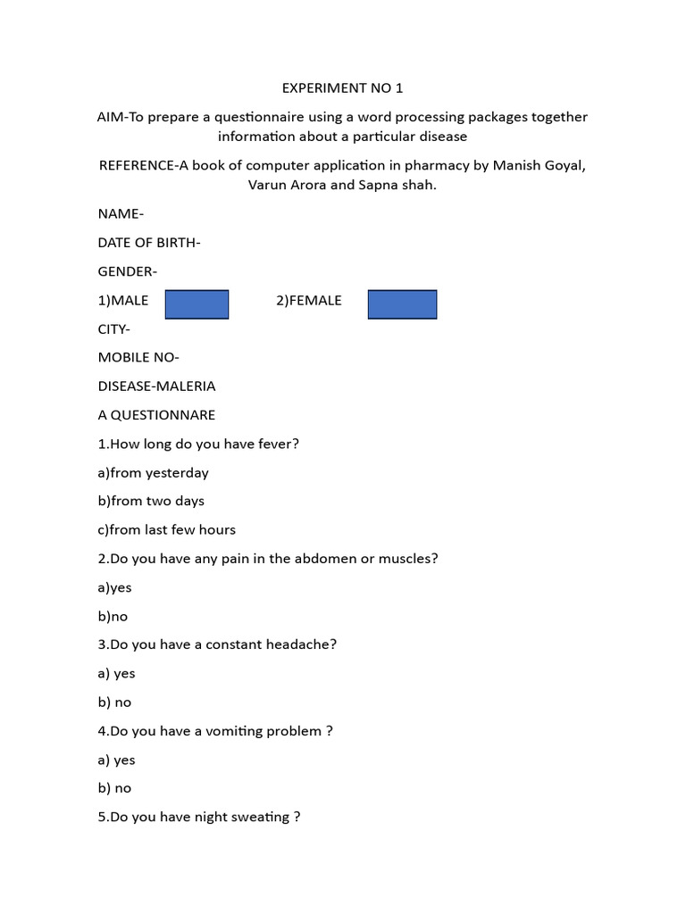 Experiment No - 1 | PDF | Wellness