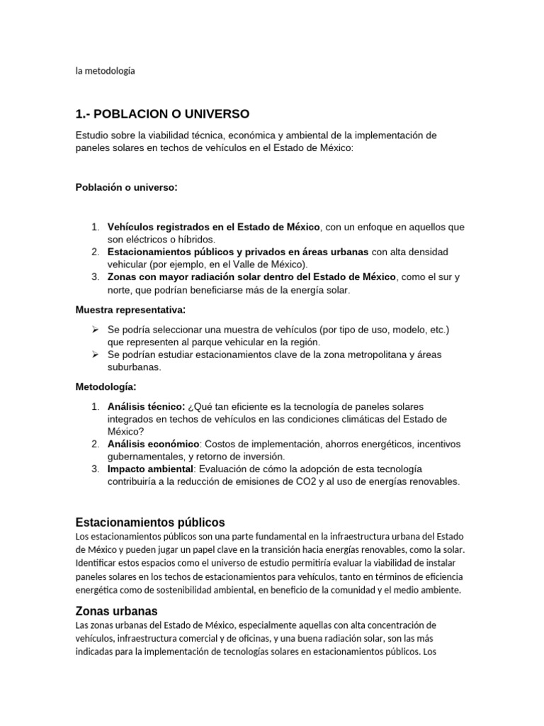 Metodologia Inv2 | PDF | Energía solar | Uso eficiente de energía