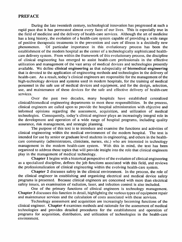 PREFACE - 1992 - Management of Medical Technology | PDF | Health Care ...
