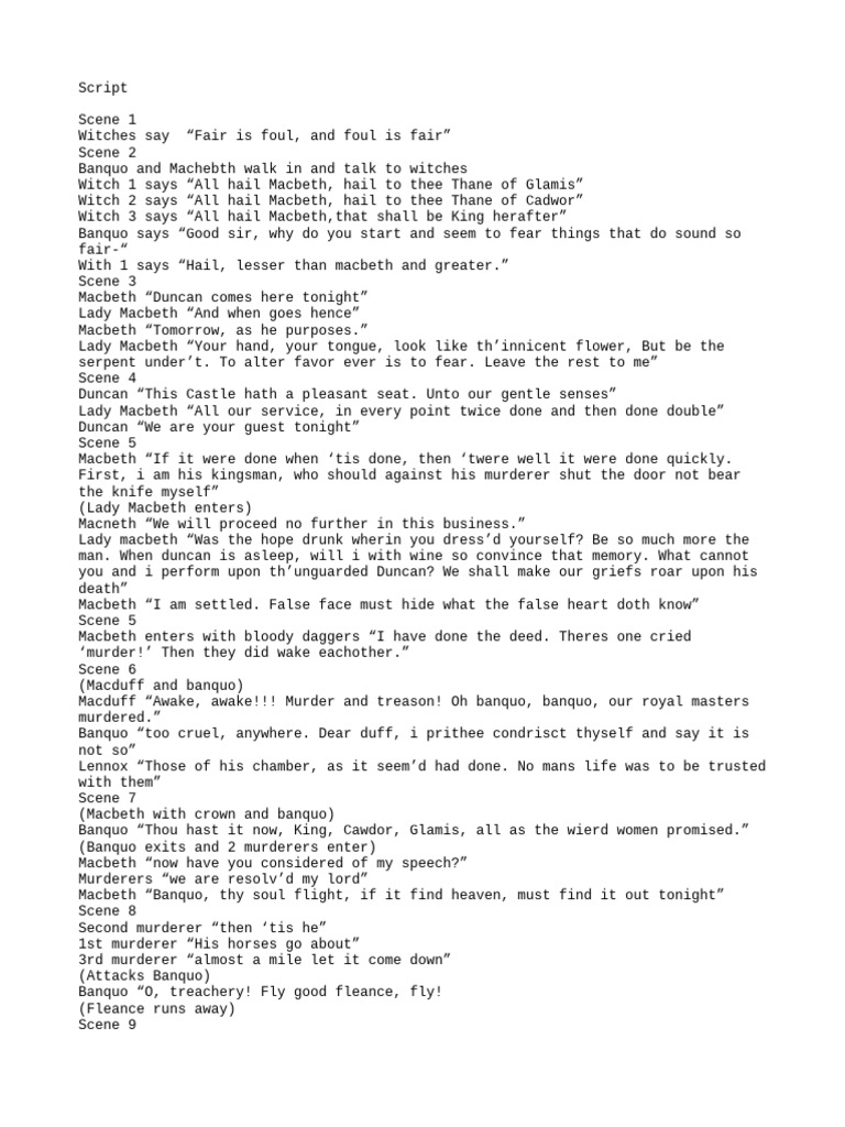 text | PDF | Macbeth | Shakespearean Tragedies