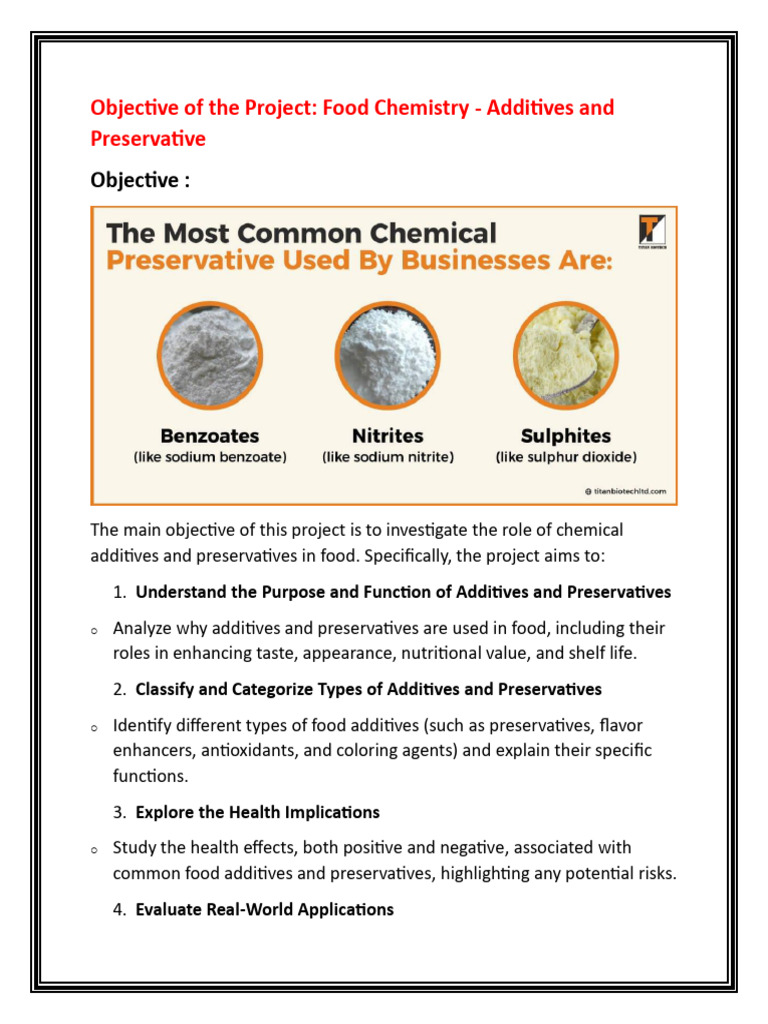 Objective of The Project | PDF | Food Preservation | Foods