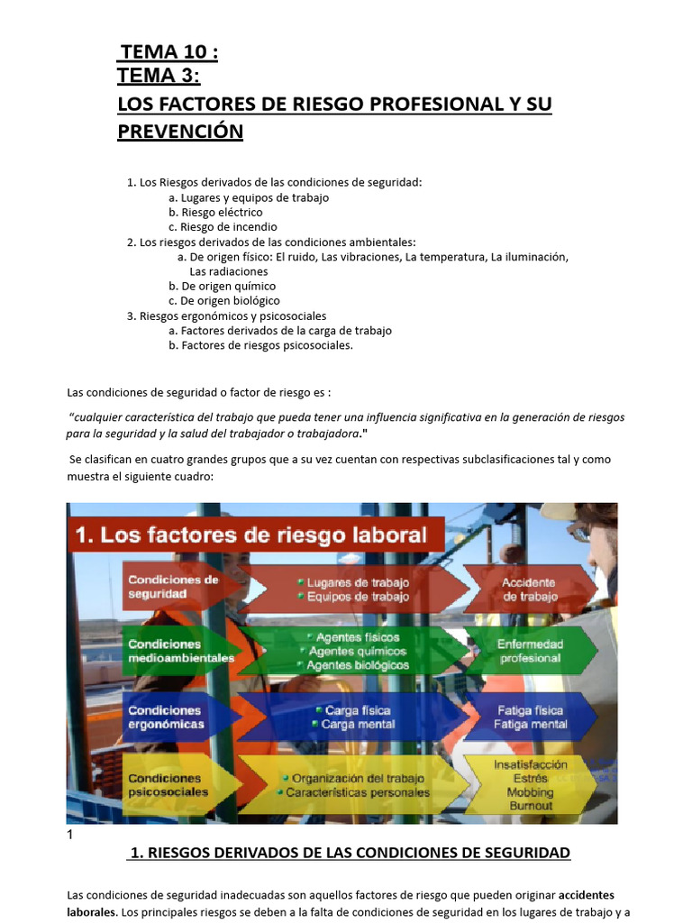 IPE I - Tema 3 - Factores de Riesgo Laboral | PDF | Radiación | Estrés (biología)