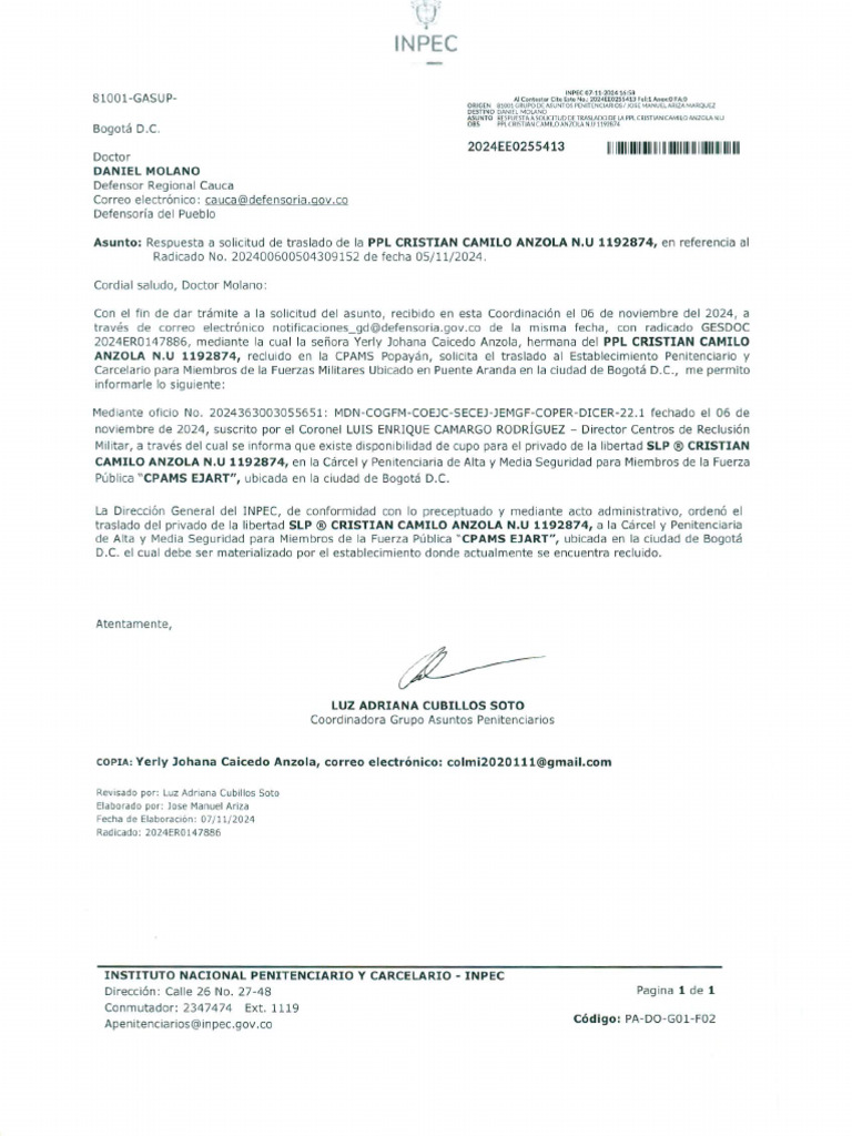 Documentos Asuntos Penitenciarios-Inpec | PDF