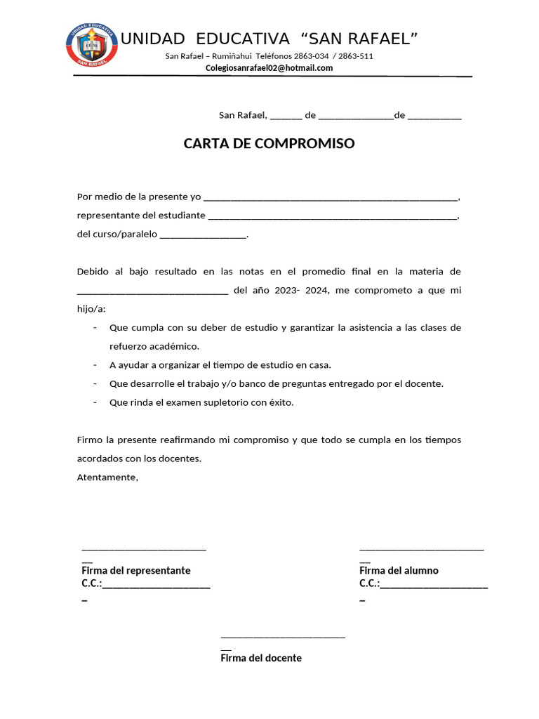 Compromiso Académico Estudiantil | PDF