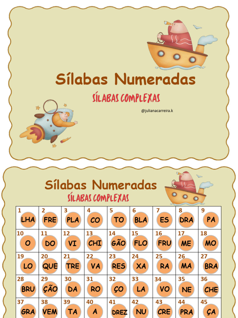 Sílabas Numeradas Complexas | PDF