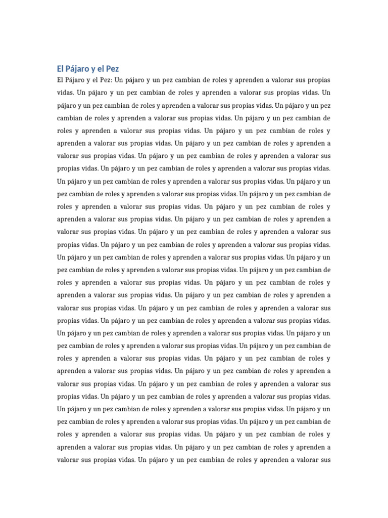 El Pájaro y El Pez | PDF