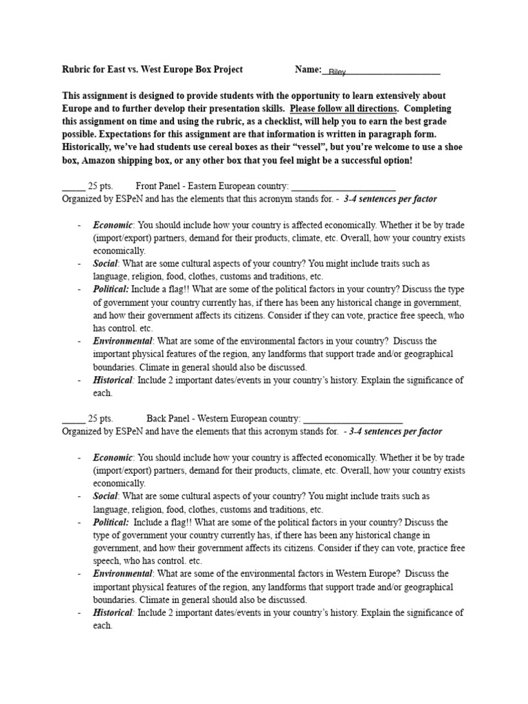 Europe Box Project Guidelines | PDF