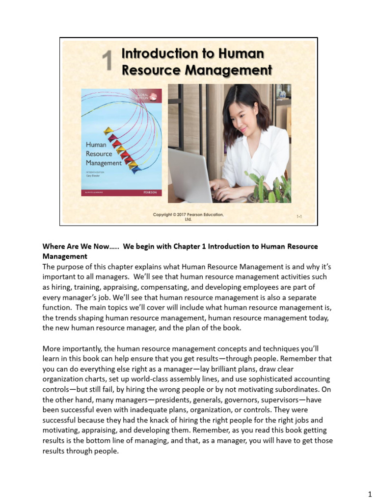 Lecture 1 PDF of PPT With Notes | PDF | Human Resources | Human ...