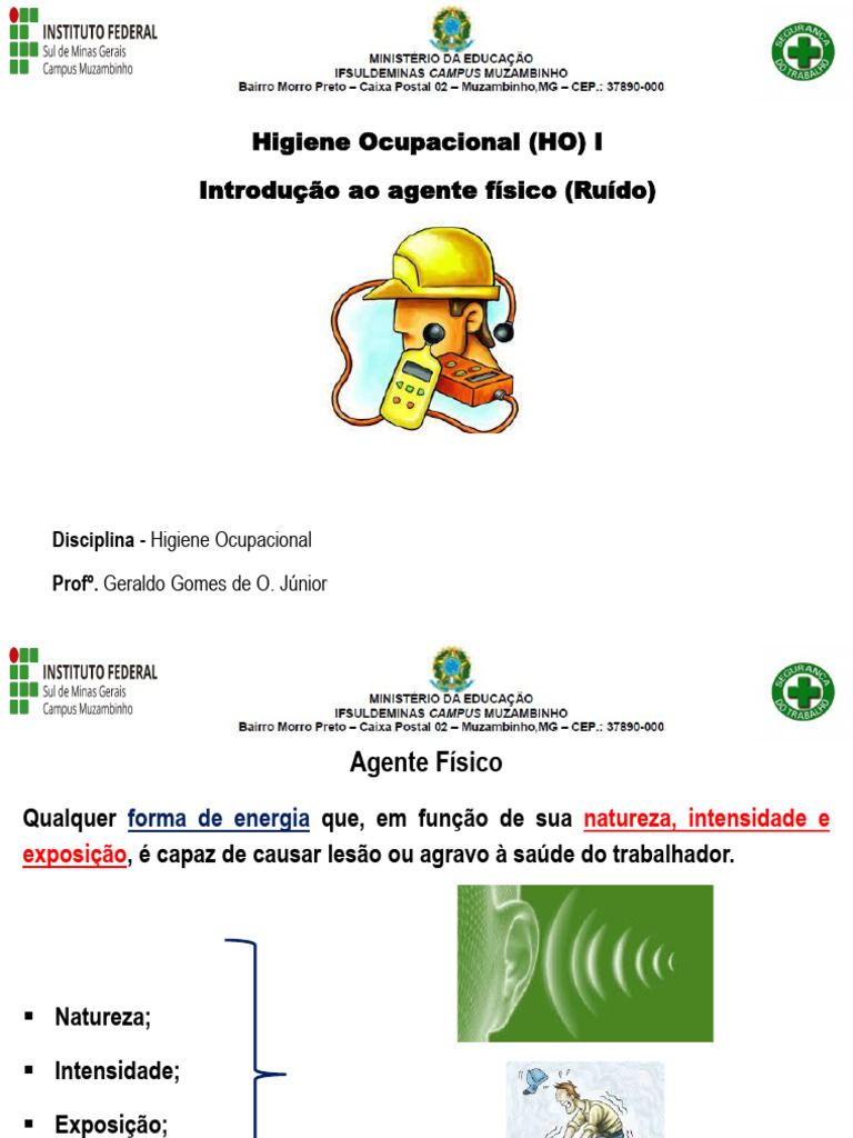 Introdução Ao Agente Fisico - Ruído | PDF | Som | Decibel