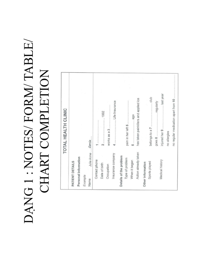 Note Completion Part 1 | PDF