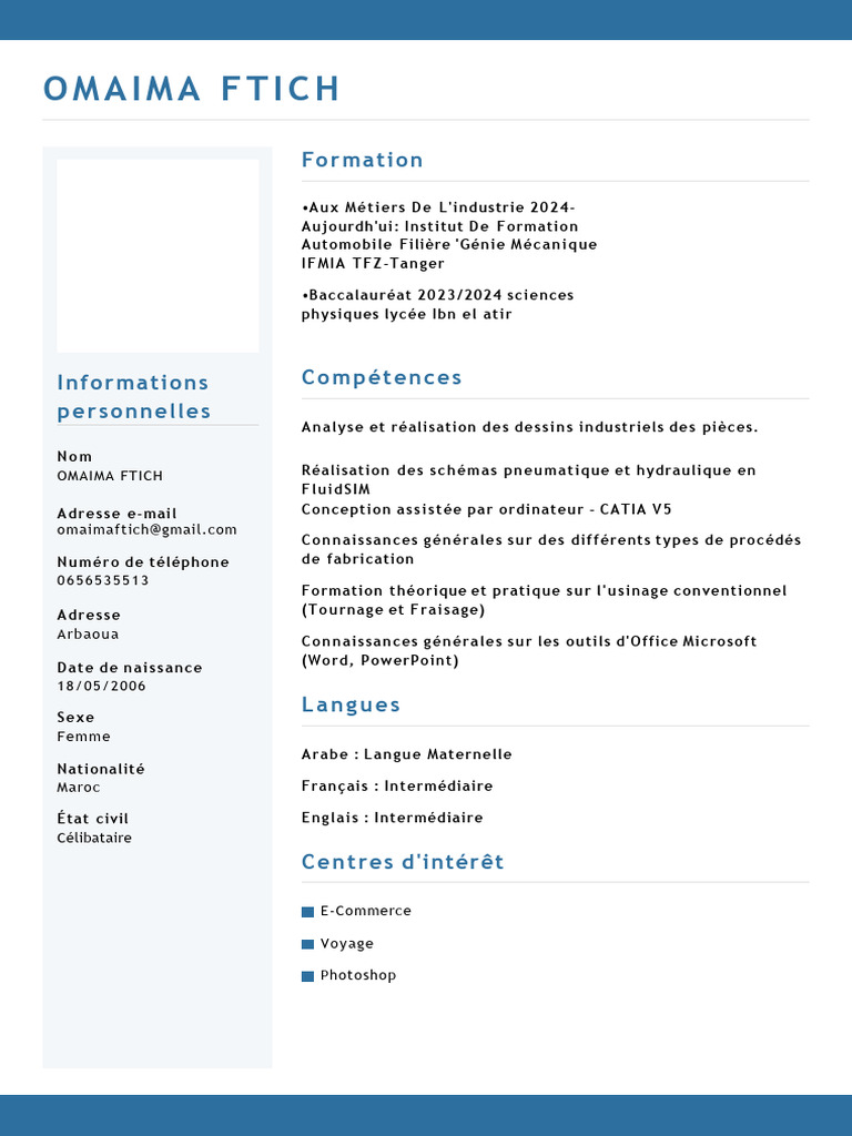 CV de Houda - Ghafir 27 - 10 - 2024 21 - 47 - 16-1 | PDF