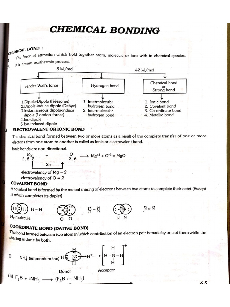 Chemical Bonding Short Notes | PDF