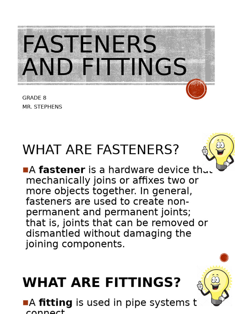Unit 2. Fastener and Fittings G8 | PDF | Screw | Nut (Hardware)