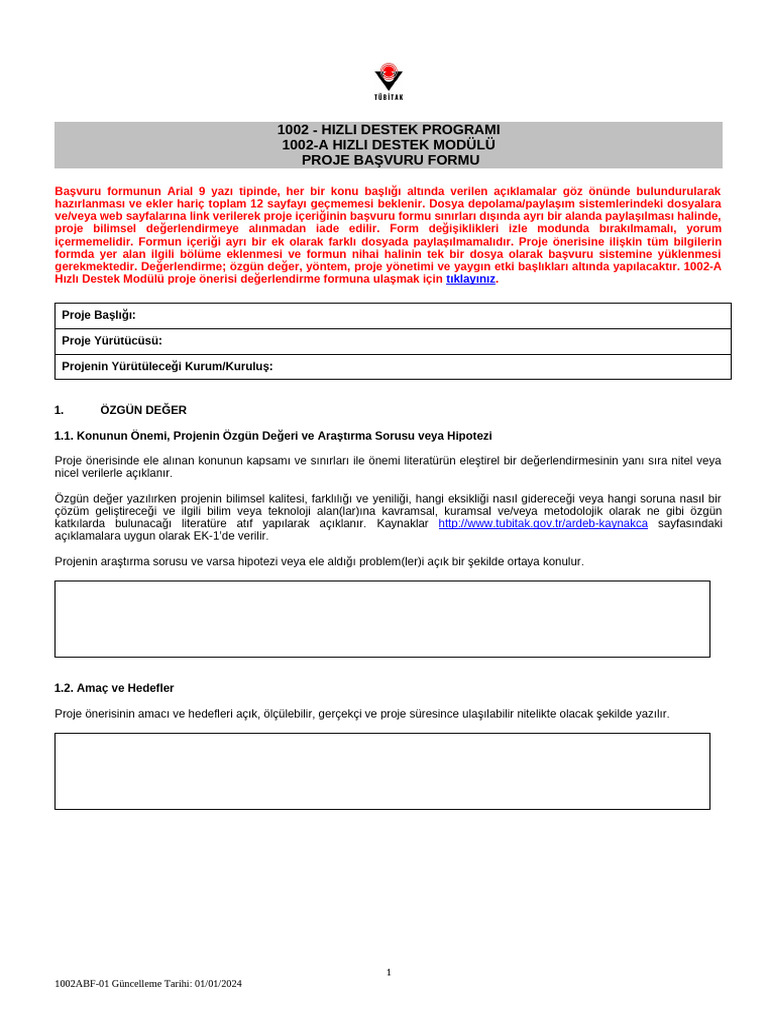 1002 A Basvuru Formu | PDF