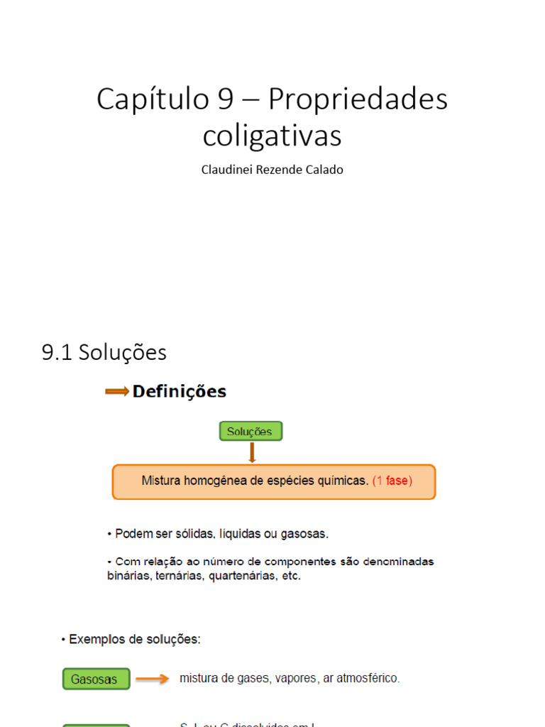 Captulo 9 Propriedades Coligativas | PDF | Osmose | Fases da Matéria