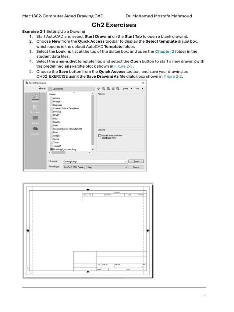Ch2 Exercises | PDF | Auto Cad | Software