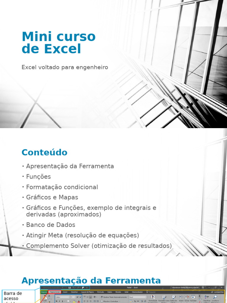 Mini Curso de Excel | PDF | Integrante | Derivado