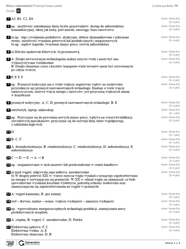 Klucz Odpowiedzi | PDF