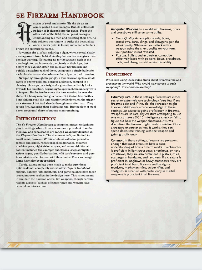 Firearm Rules 5e | PDF