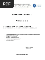 Evaluare Initiala CLR Cls I | PDF