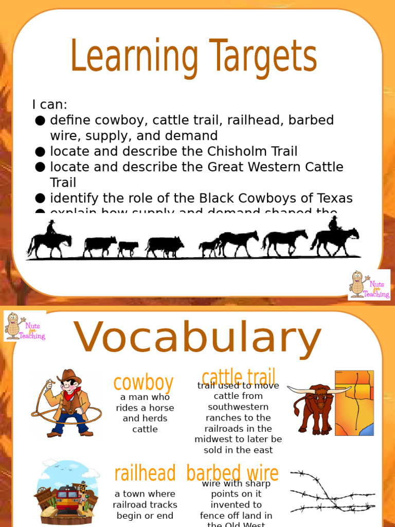 Cattle Trails Notes | PDF | Cowboys | Ranches