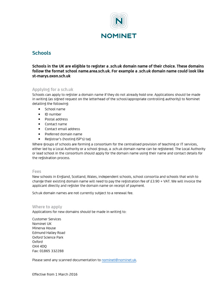UK School Domain Registration Guide | PDF | Home & Garden
