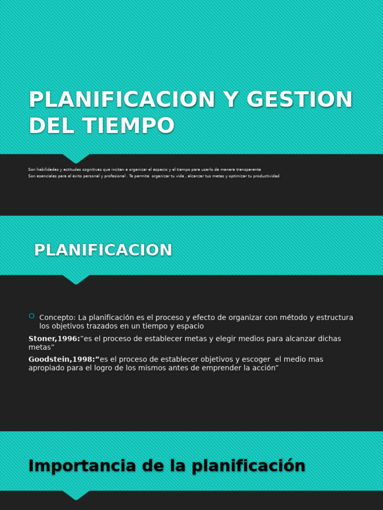 Planificacion y Gestion Del Tiempo 7 | PDF | Planificación | Gestión ...