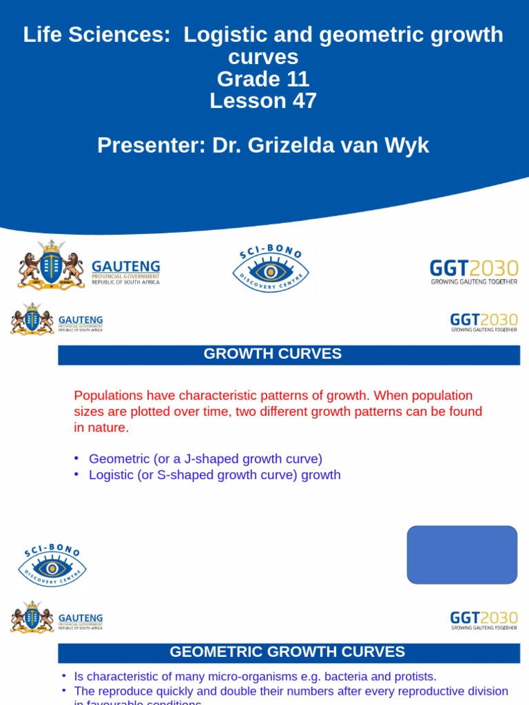 Life Sciences Gr.11 Lesson 47 Logistic and Geometric Growth Curves ...