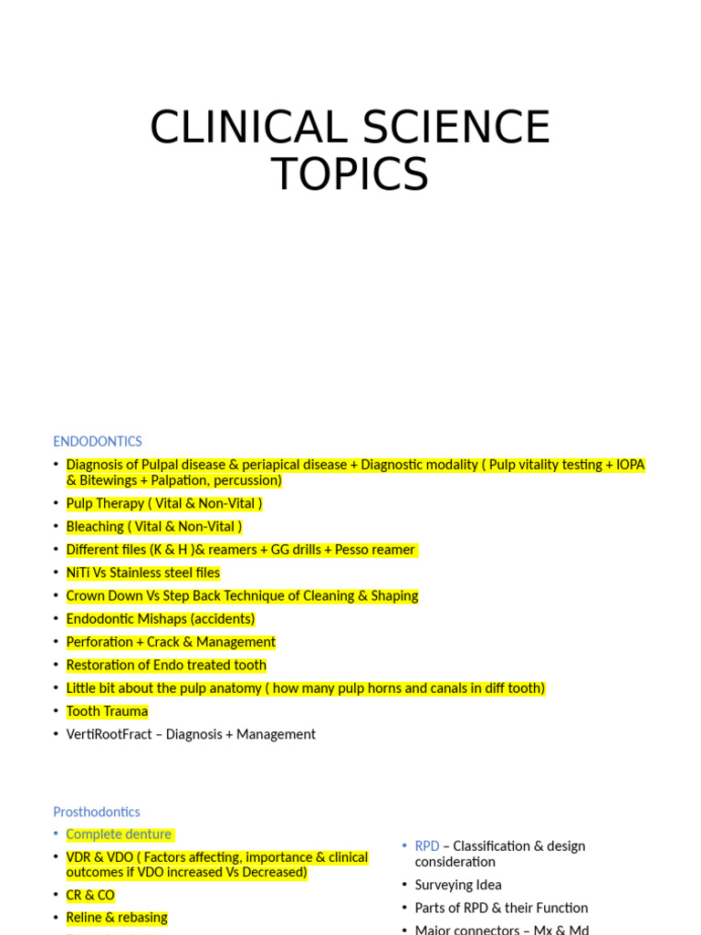 Clinical Topics | PDF | Dentures | Tooth Enamel