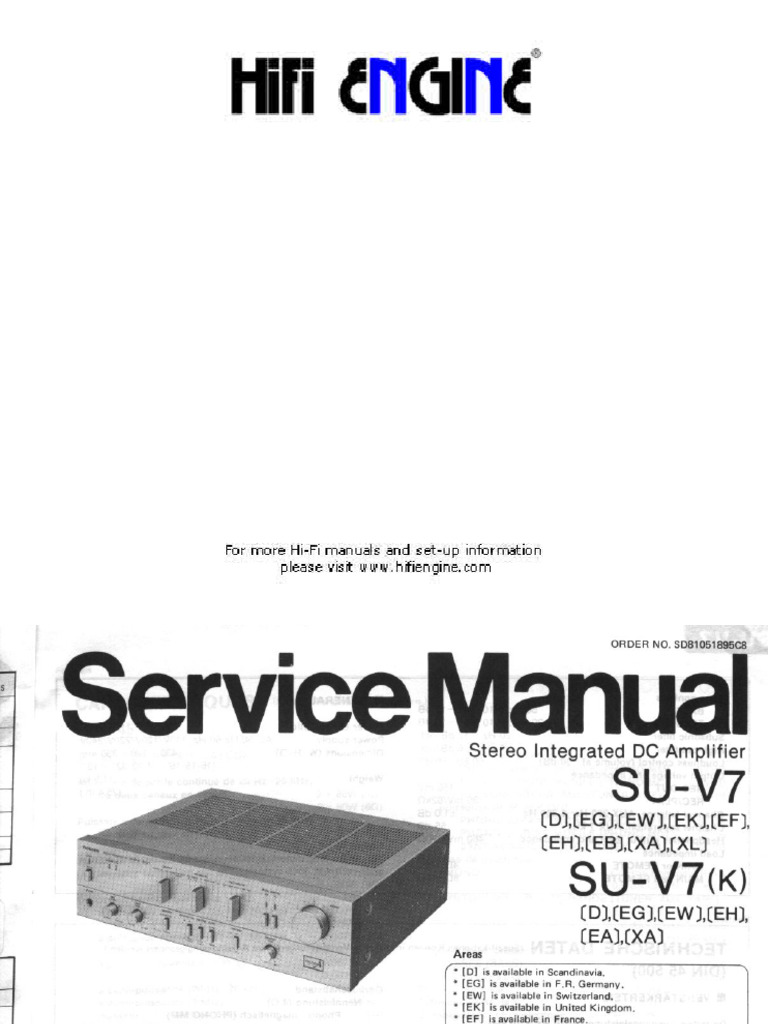 Hfe Technics Su-V7 Service | PDF