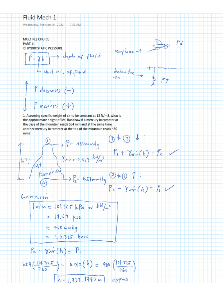 Hydrostatic Pressure and Forces Analysis | PDF | Pressure | Buoyancy