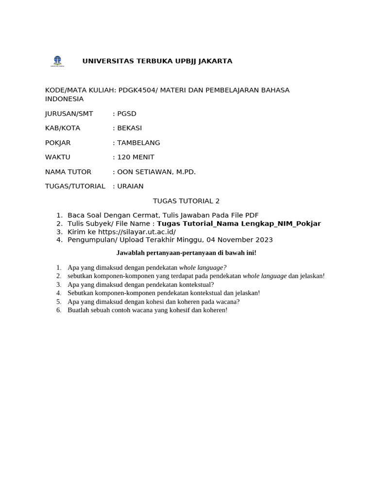 Soal Tugas Wajib 2 Sesi 5 | PDF