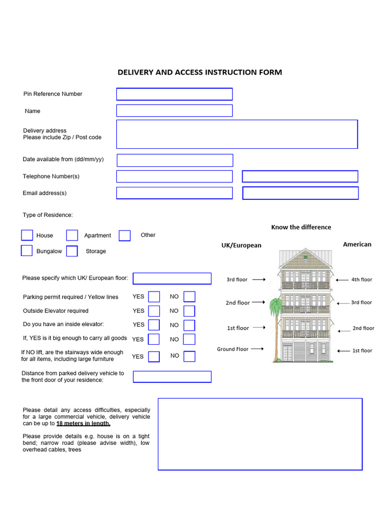 Delivery Instruction Form | PDF
